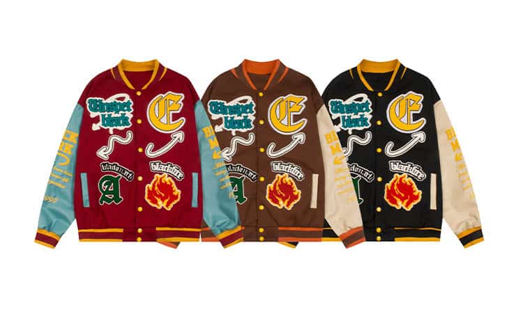 Design Splicing Embroidery Cotton baseball jacket | Best Custom ...