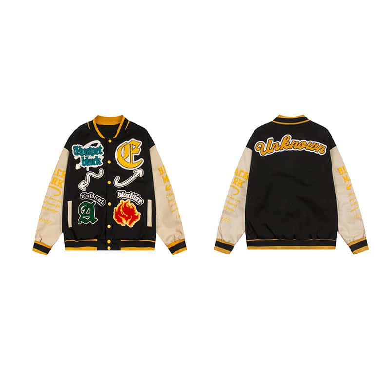 Design Splicing Embroidery Cotton baseball jacket | Best Custom ...