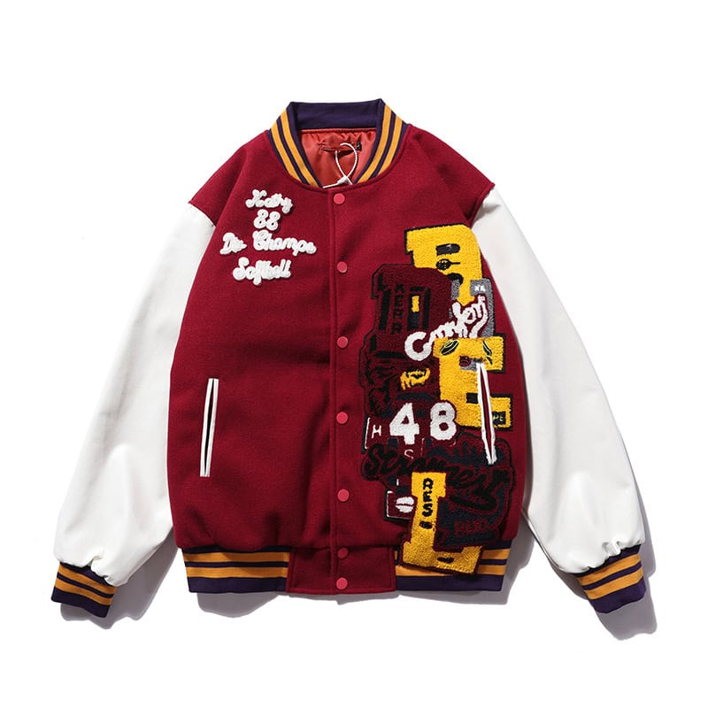 Custom Splicing embroidery logos baseball jacket | Best Custom ...