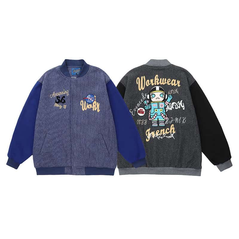Casual Applique Embroidery baseball jacket | Best Custom Streetwear ...