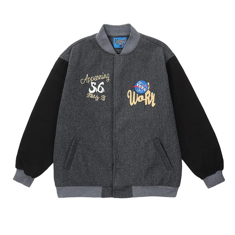 Casual Applique Embroidery baseball jacket | Best Custom Streetwear ...