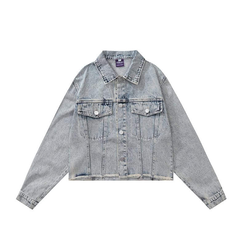 High quality Acid Wash Casual denim jacket | Best Custom Streetwear ...
