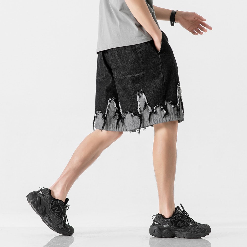 Casual Print Ripped Splicing Graphic shorts | Best Custom Streetwear ...