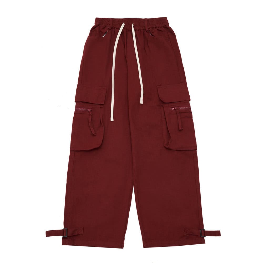 Casual Plain colour straight-leg cargo pants | Best Custom Streetwear ...