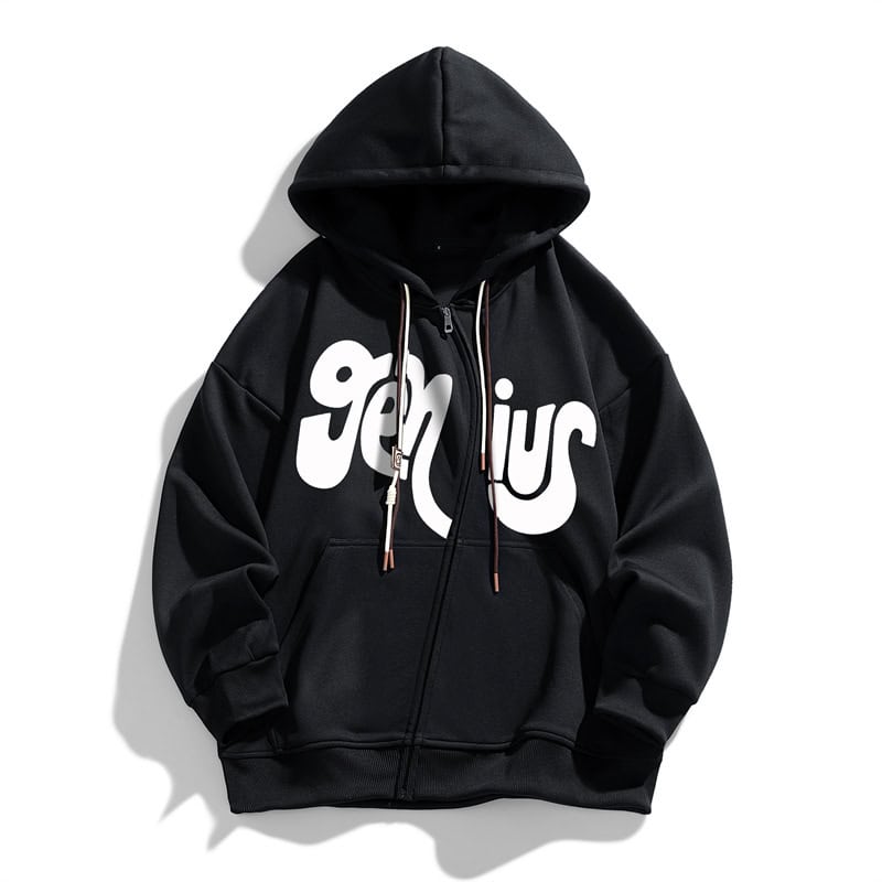 Casual Letter Printing With Zip Hoodies | Best Custom Streetwear ...