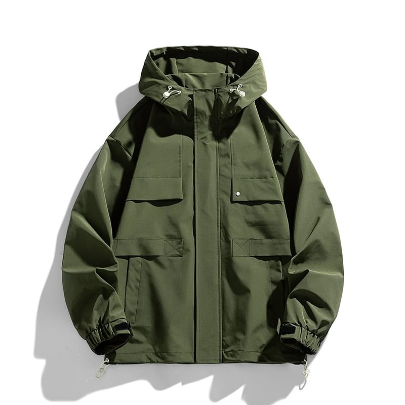 Cargo casual loose waterproof hooded jacket | Best Custom Streetwear ...