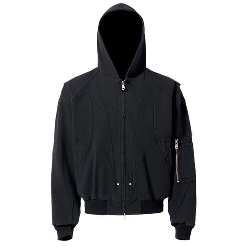 Vintage patchwork hip hop cropped hooded jacket | Best Custom ...